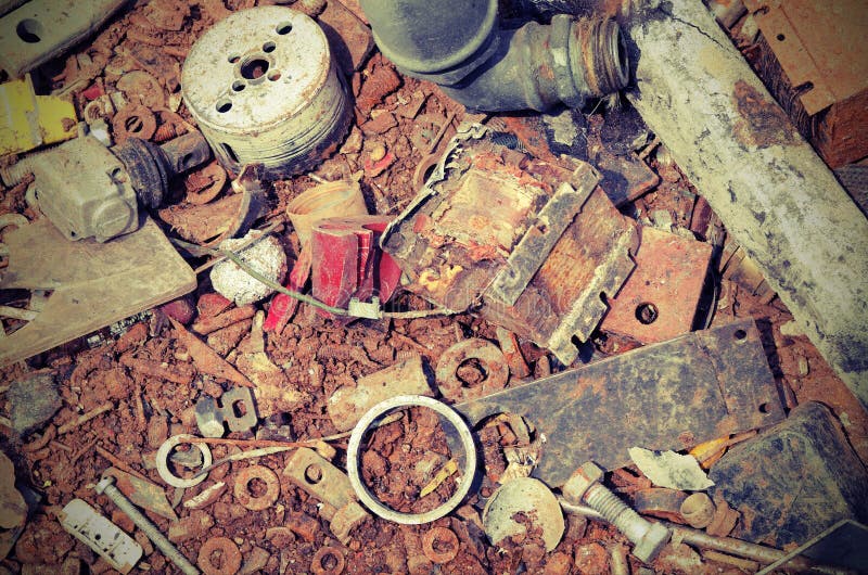 Set of old rusty objects stock image. Image of fracture - 29477105