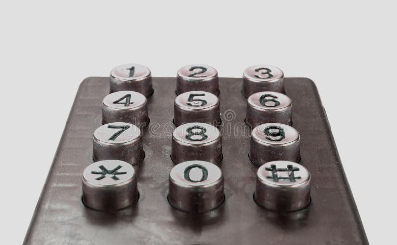 Old Used Telephone Keypad on White Background Stock Image - Image of ...