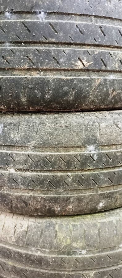 Old Used Tires Stack at a Mechanic Shop Stock Photo - Image of service ...