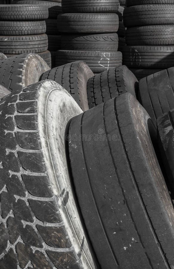 Old used tires stock image. Image of waste, garbage - 110048631