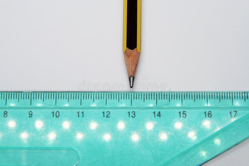 Old Used Triangle Ruler and a Pencil. Ruler and Pencil Stock Image ...