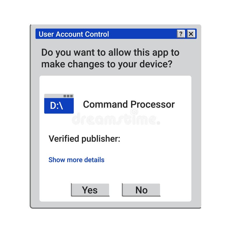 Old User Account Control Panel. Installation of New Program Stock ...