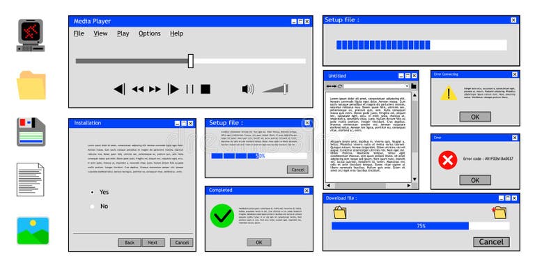 Old User Interface Windows Stock Illustrations – 375 Old User Interface ...