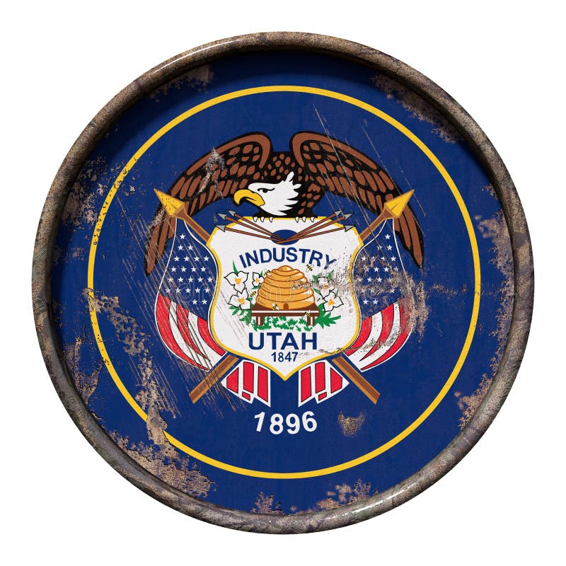 Old Utah flag stock illustration. Illustration of emblem - 110438450