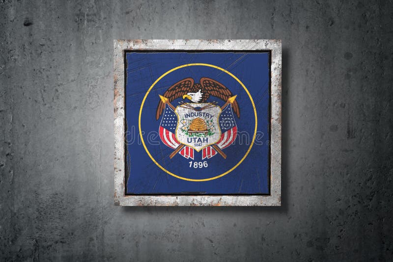 Old Utah State flag stock illustration. Illustration of flag - 126532892
