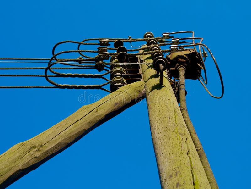 Old Utility Power Pole Wood Stock Image - Image of wood, industrial ...