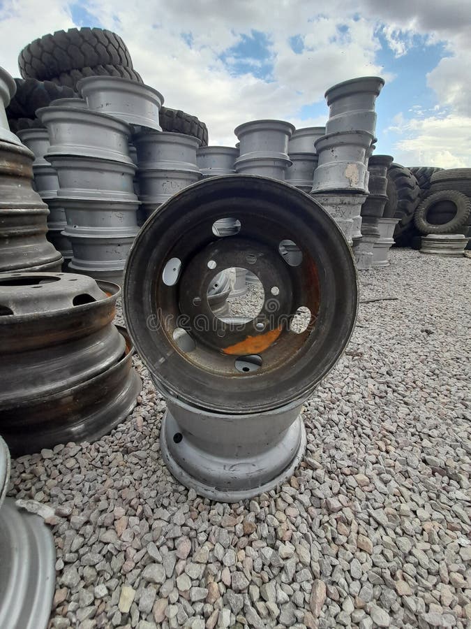 Old vehicle rims stock image. Image of rims, oldrims - 200412187