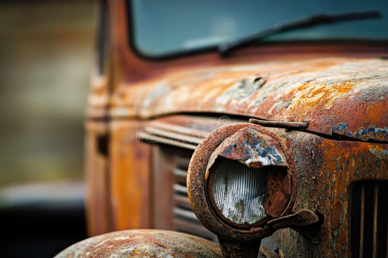 Old Vehicle with a Rusty Hood, Perfect for Vintage or Abandoned ...