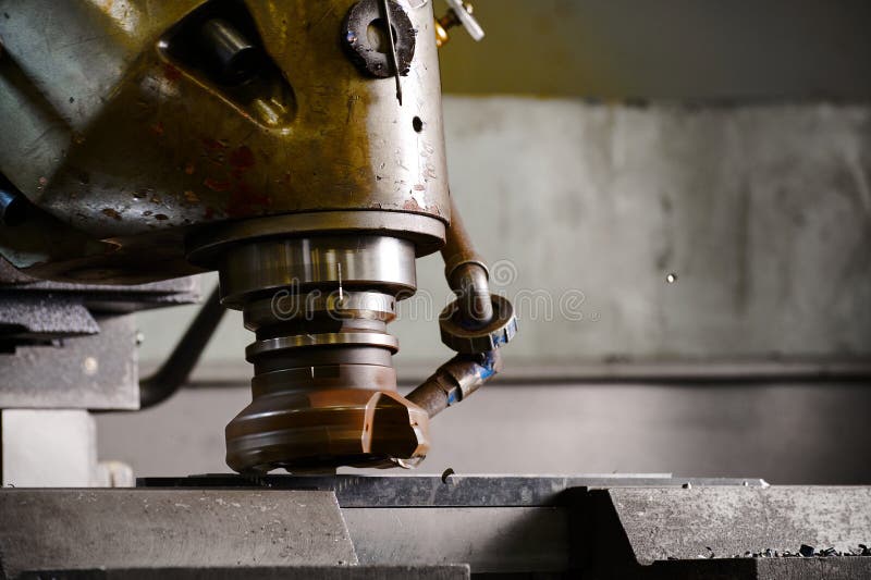 Old Vertical Milling Machine in Plant Workshop Closeup Stock Photo ...