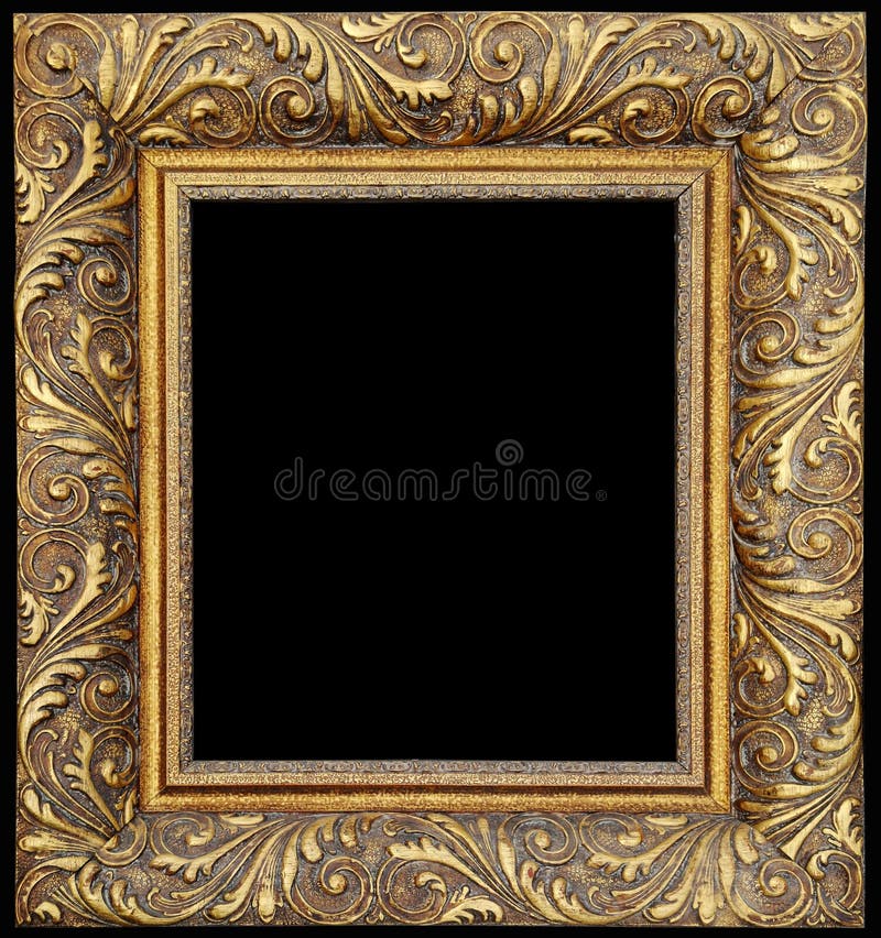 Golden frame old stock image. Image of cutout, furniture - 263904877