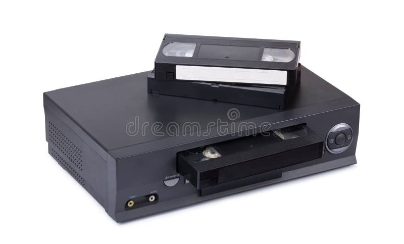 Old VHS Video Recorder and Cassettes Stock Photo - Image of media ...