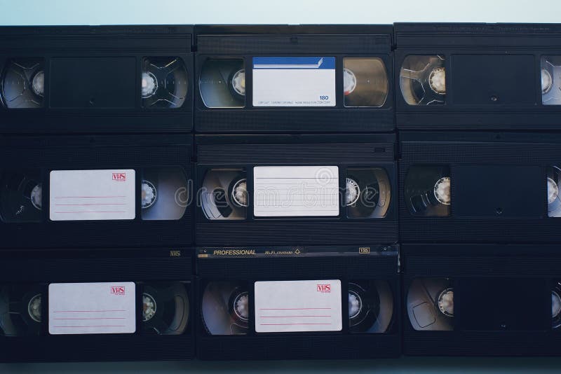 Old VHS video tapes stock image. Image of magnetic, data - 244294599