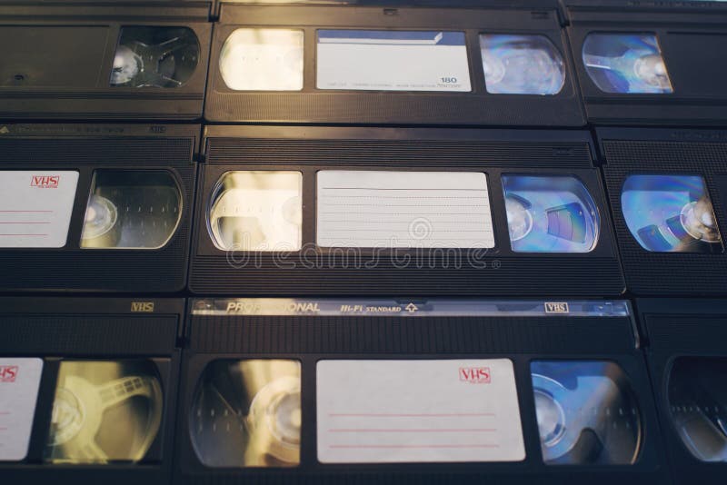 Old VHS video tapes stock image. Image of magnetic, data - 244294599