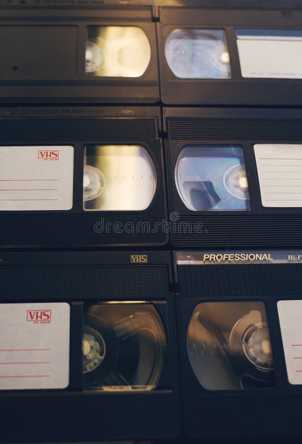 Old VHS video tapes stock image. Image of magnetic, data - 244294599