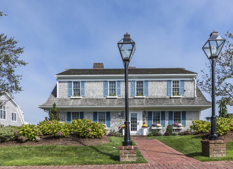 Old Victorian Building at Island Cape Cod with Old Lantern and Brick ...