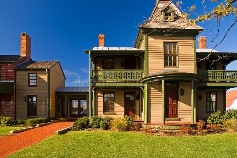 Victorian House at Night stock photo. Image of attractive - 1712790