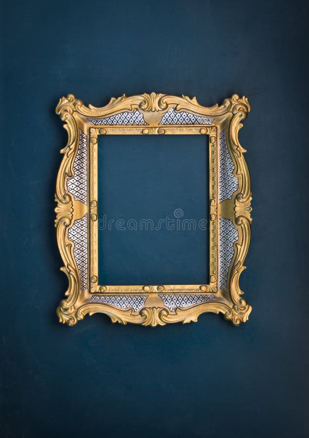 Old, Victorian, Gilded, Decorative Frame on a Green Wall, Stock Photo ...