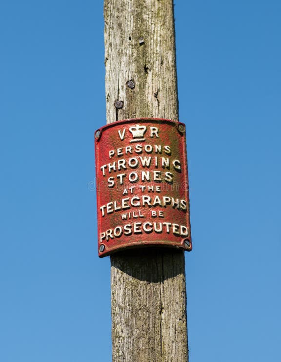 Old Victorian Telegraph Sign Stock Photo - Image of historic ...