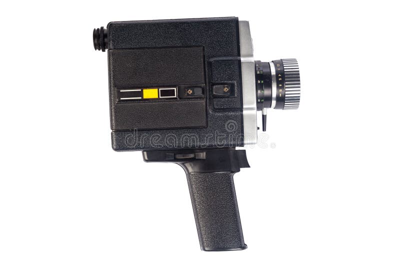 Old Video Camera Isolated on White Stock Image - Image of apperture ...