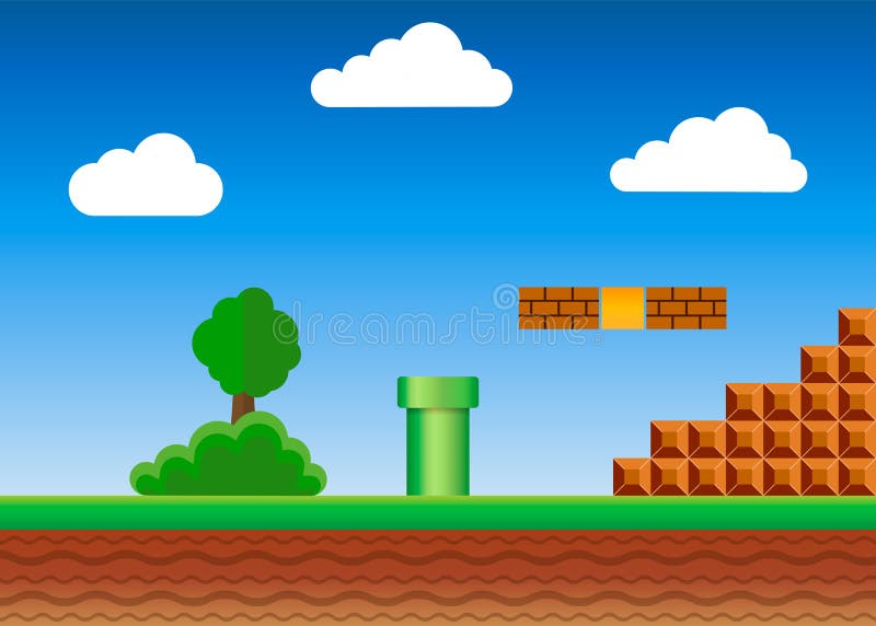 Super Mario 2D Background editorial photo. Illustration of background ...