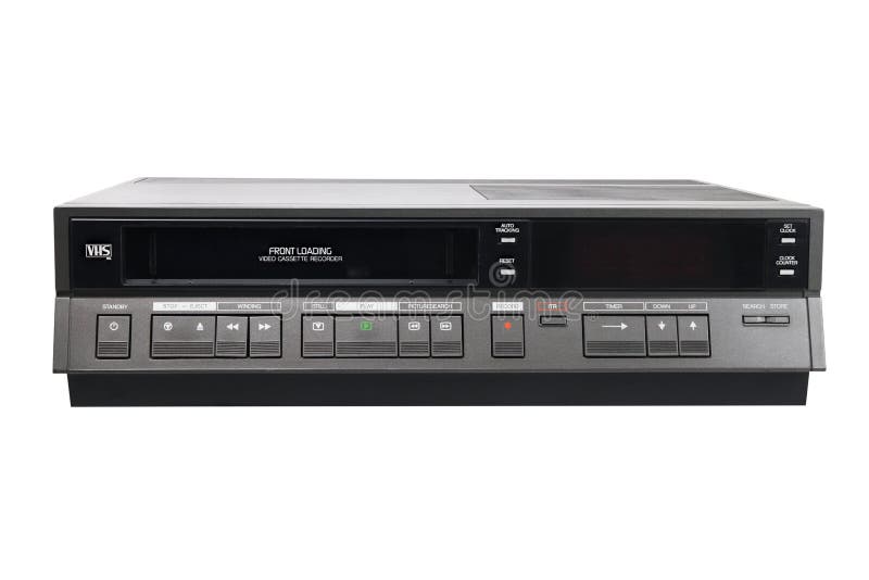 Old Video Recorder 1980s 1990s Isolated on White Background. Front View ...