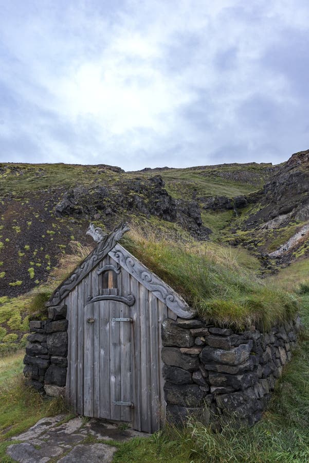 Old Vikings House in Laugar on Iceland Stock Image - Image of play ...