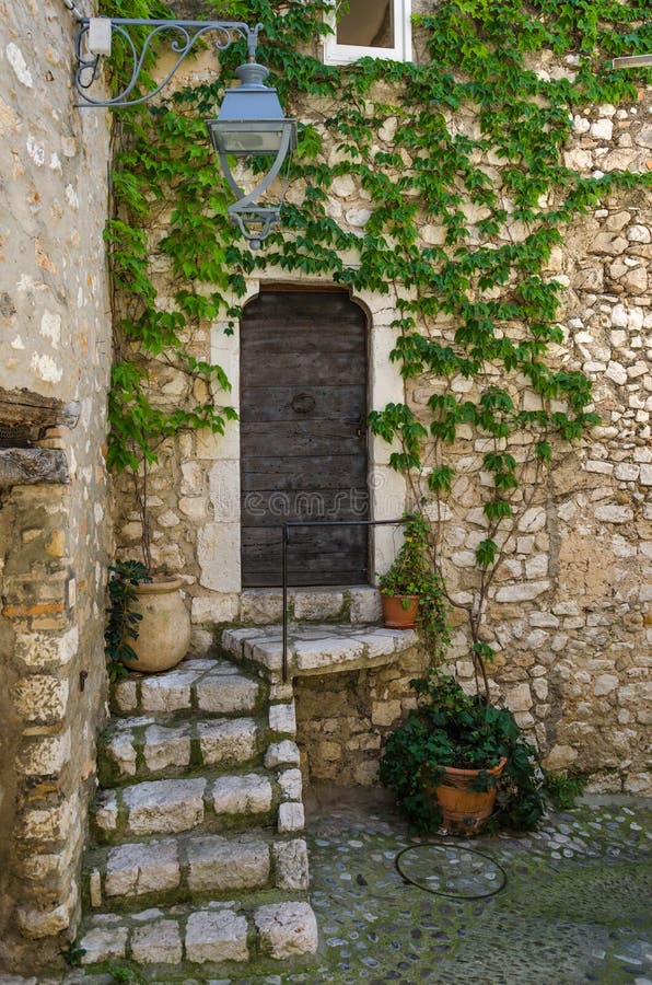 Old Village Doors with Steps Stock Image - Image of calm, facade: 26811495