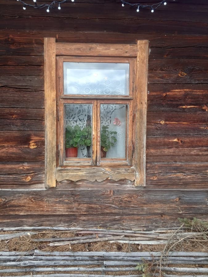 Old Village Wooden Nice Window Stock Image - Image of medieval, open ...