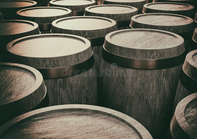 Old Vine Barrels 3d Illustration Stock Photo - Image of grapevine ...