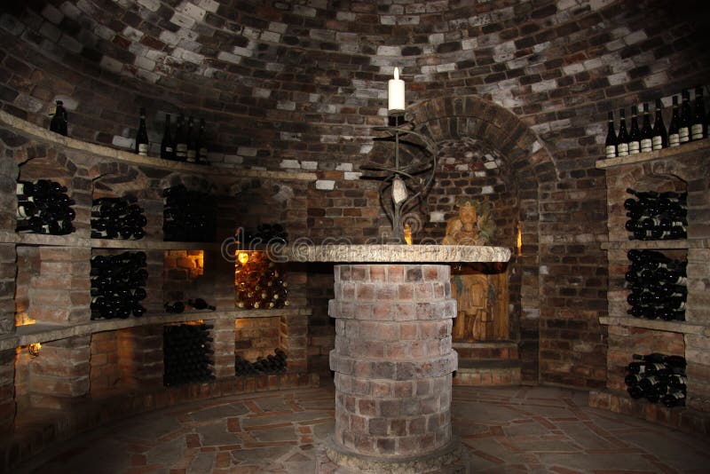 Traditional Wine Cellar Interior Stock Photo - Image of brick, cellar ...