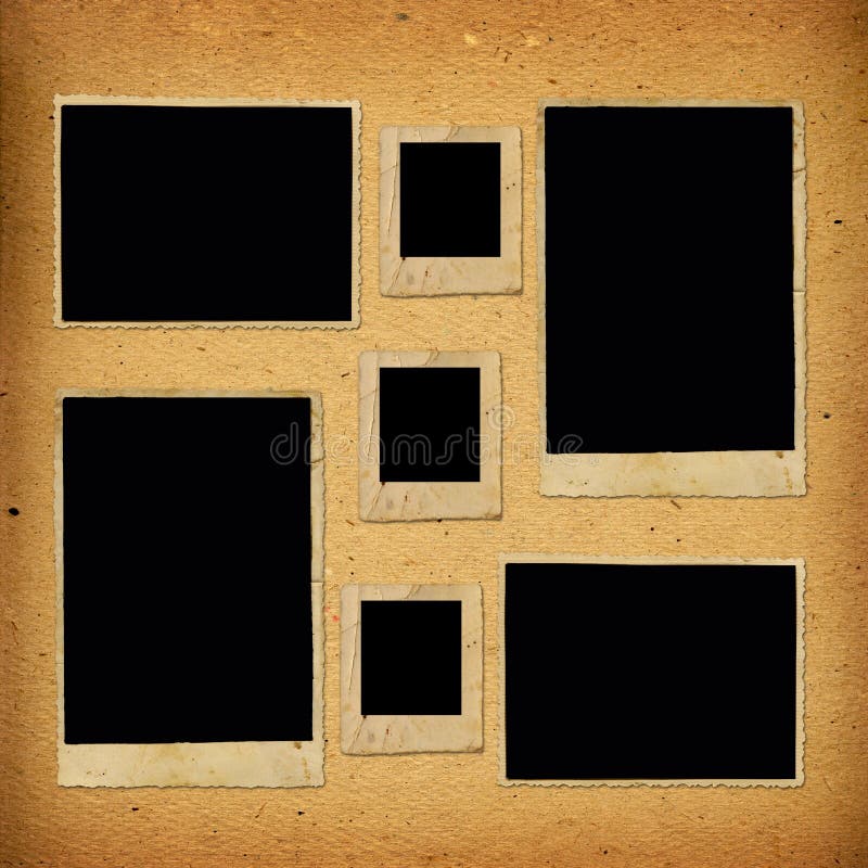 Old Vintage Album with Paper Frames Stock Image - Image of abstract ...