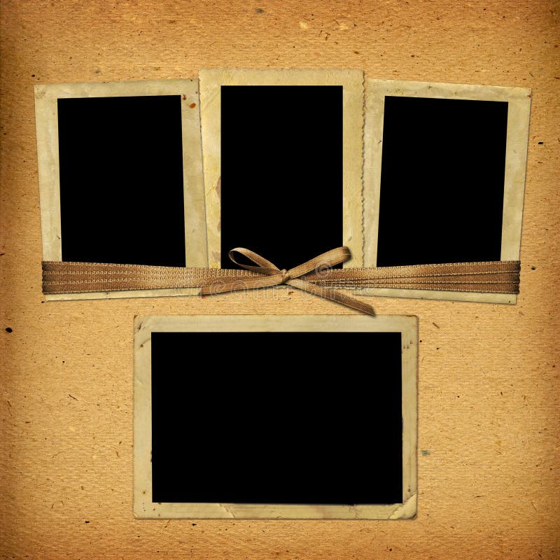 Vintage Album with Paper Frames for Photos Stock Image - Image of ...