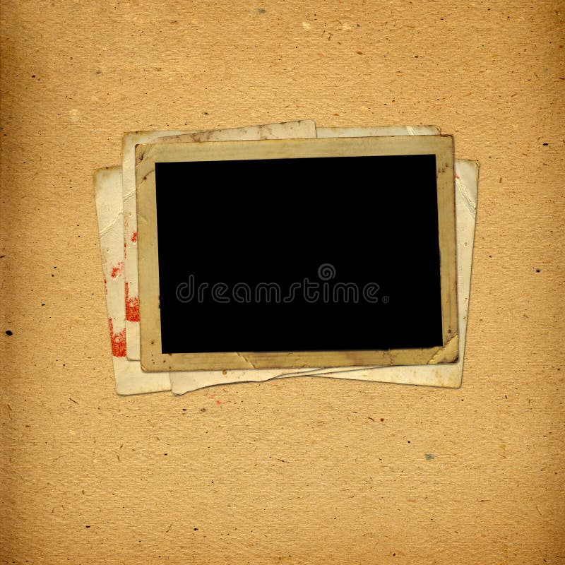 Old Vintage Album with Paper Frames Stock Image - Image of backdrop ...