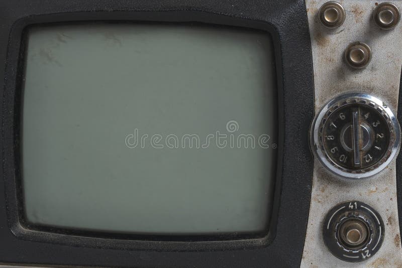 Old Vintage Analog TV Set with Blank Screen for Your Text or Image ...