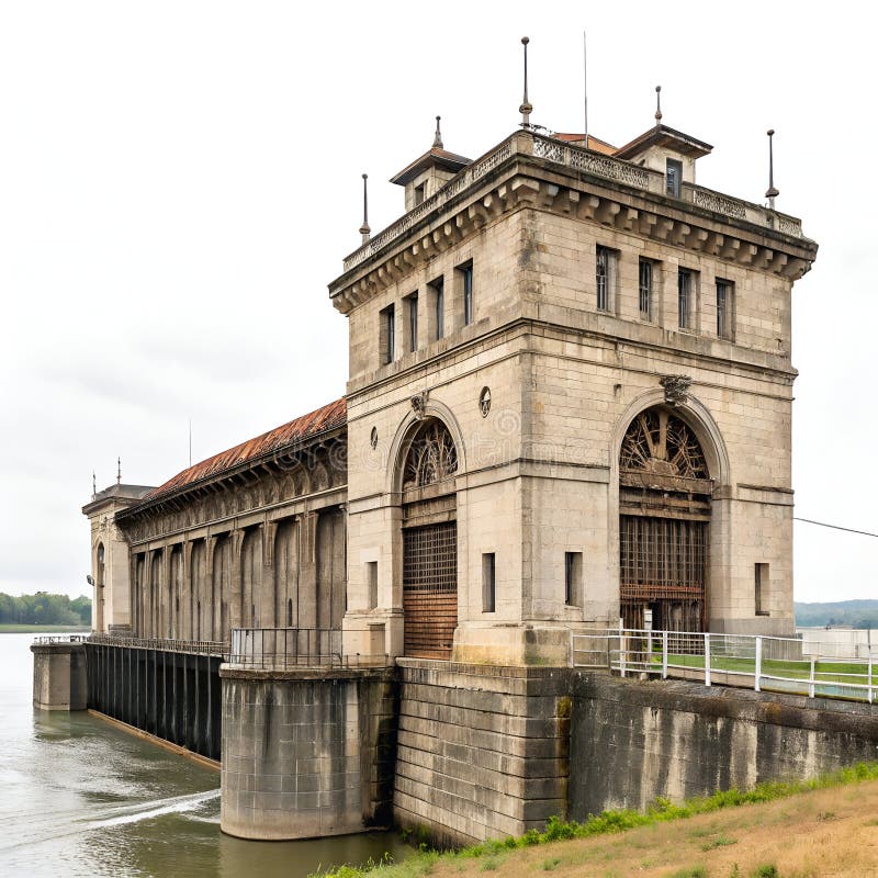 Old Vintage Barrage Isolated on White Background Stock Illustration ...