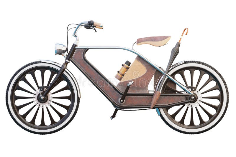 Old Vintage Bicycle. Steampunk Style. on a White Background Stock ...