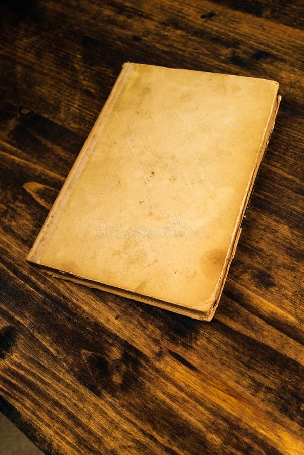 Old Vintage Book on Rustic Wooden Table Stock Image - Image of ...