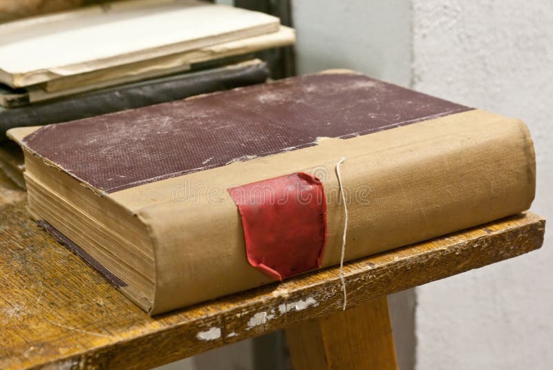Old vintage book on table stock photo. Image of table - 14309376