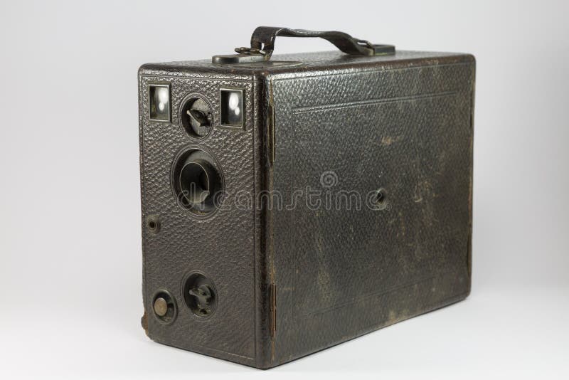 Old Vintage Box Camera on White Background Stock Image - Image of focus ...