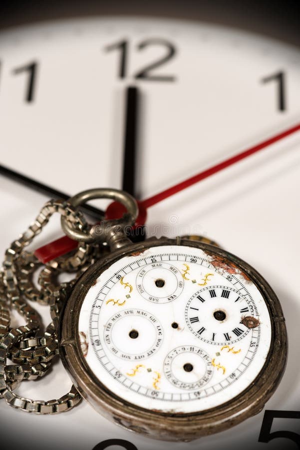 Old and Vintage Broken Pocket Watch Stock Photo - Image of hour ...