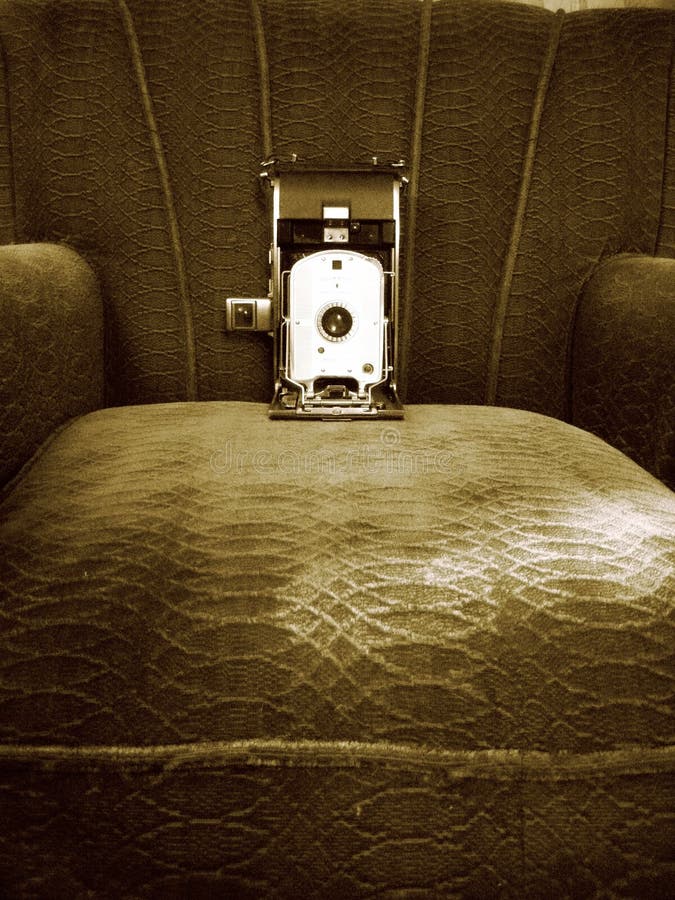 Old Vintage Camera on an Old Armchair Stock Image - Image of camera ...