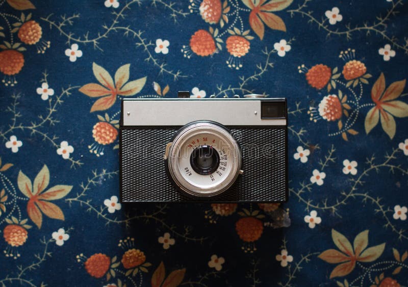 Old Vintage Camera on a Fabric Background Stock Image - Image of space ...