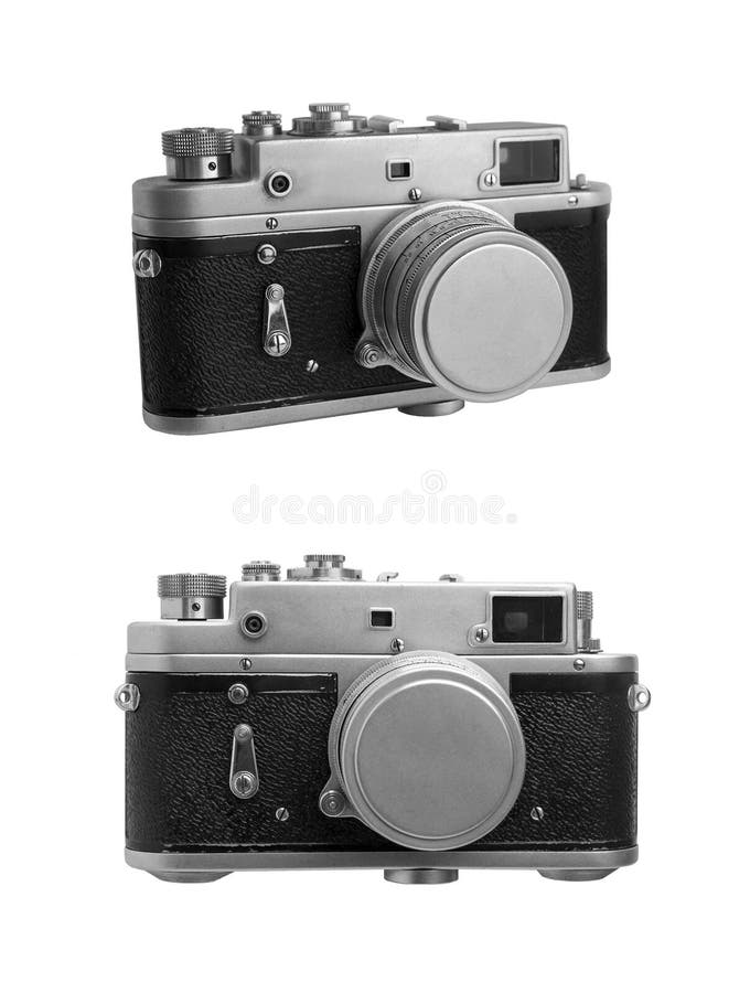Old Vintage Isolated Camera Stock Photo - Image of camera, history ...