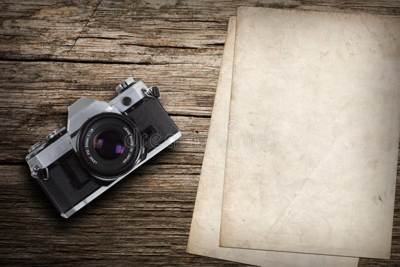 Old Vintage Camera with Old Paper Stock Photo - Image of eight ...