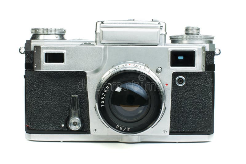 Old Vintage Camera White Isolated Stock Image - Image of equipment ...