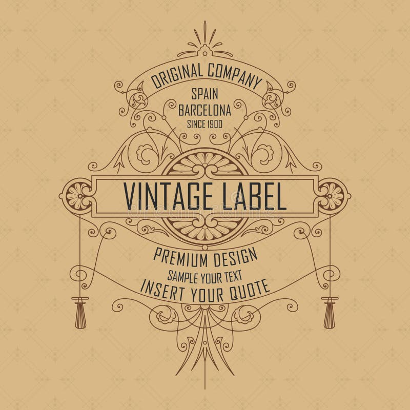 Old Vintage Card with Floral Ornament Stock Vector - Illustration of ...