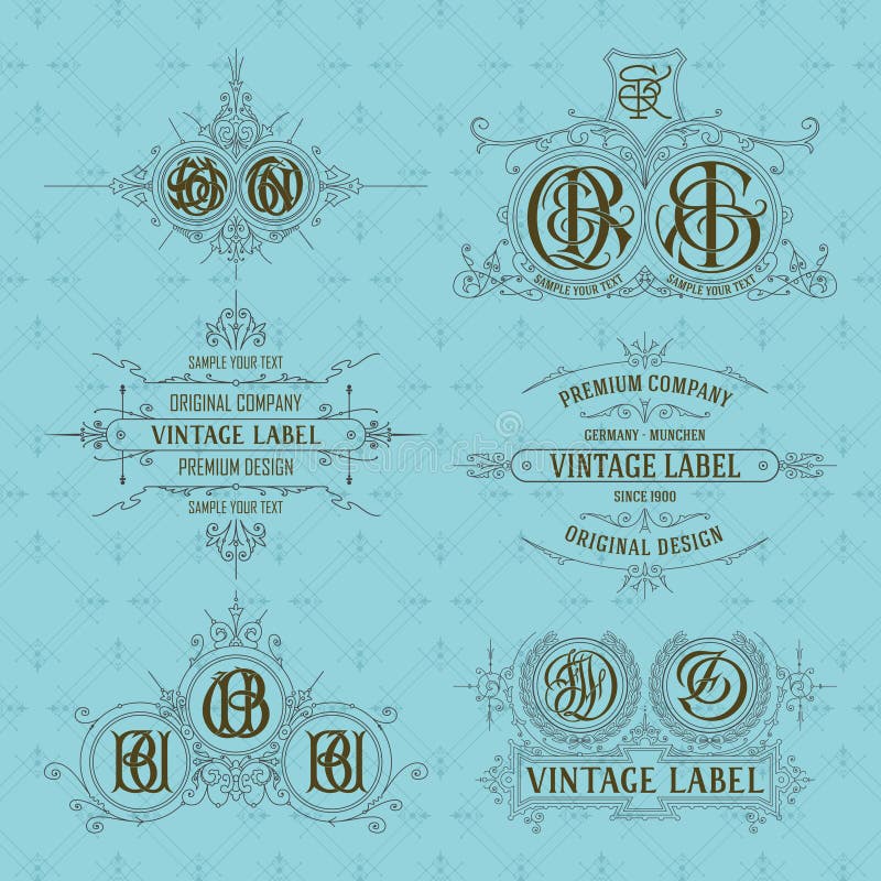 6 Old Vintage Card with Floral Ornament Stock Vector - Illustration of ...