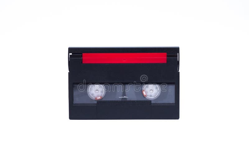Old Video Camera Cassette Digital, Black with Red Tape Cover Stock ...