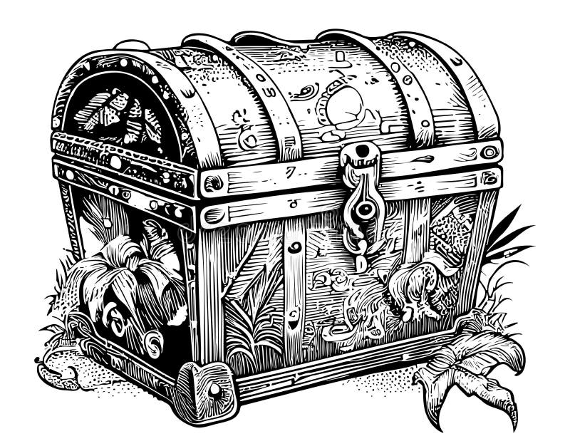 Old Chest Sketch Hand Drawn Vector Illustration Stock Illustration ...