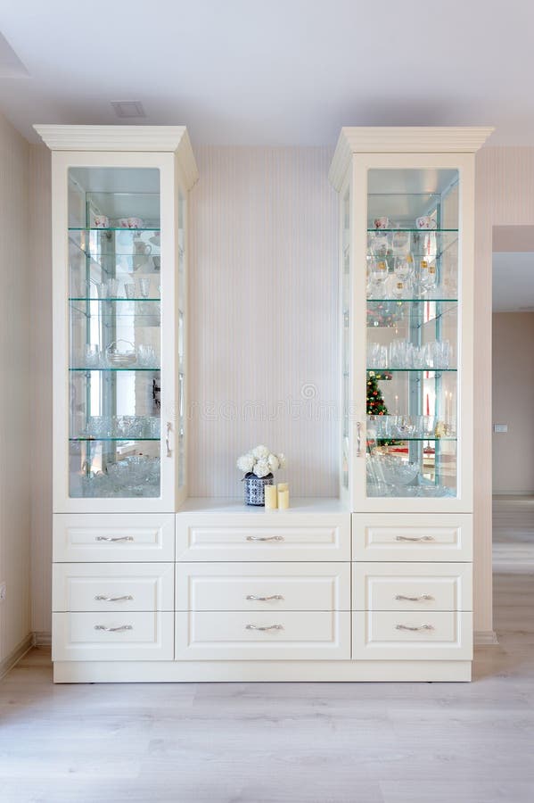 Old Vintage Classic Cupboard with Items Stock Image - Image of cabinet ...